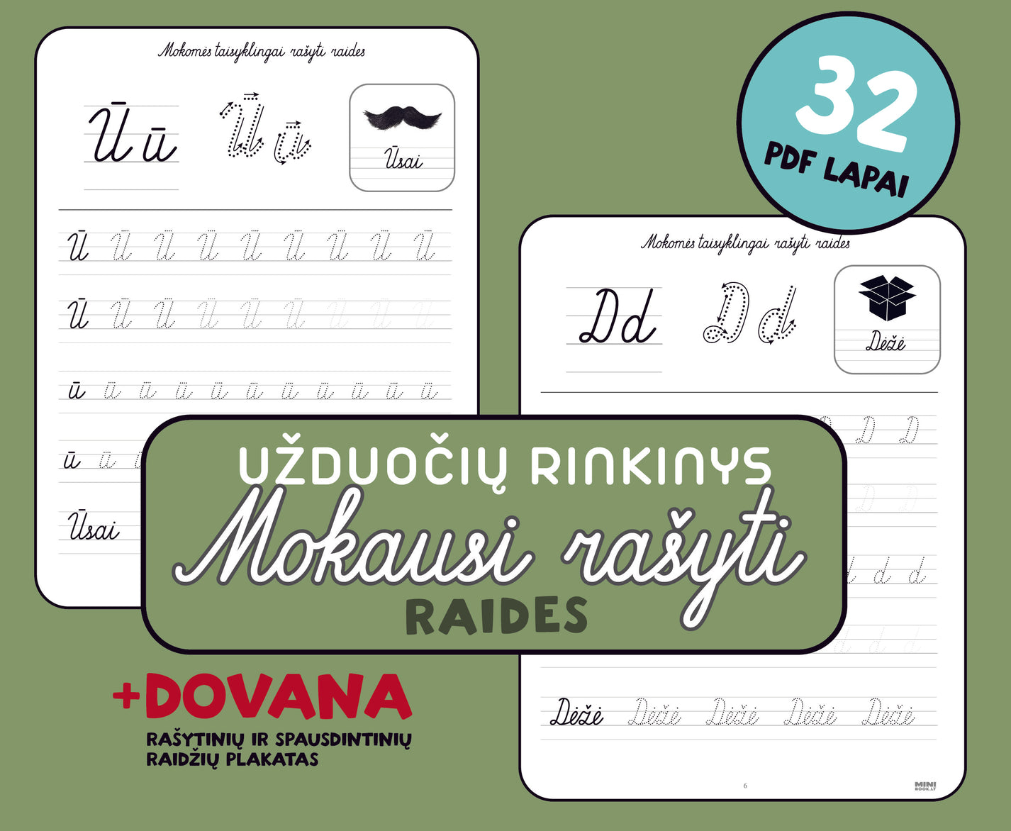 Užduočių rinkinys „Mokausi rašyti rašytines raides“ (PDF failas ...